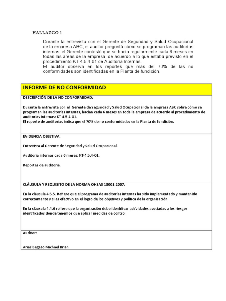HALLAZGO 1 y 6 | PDF | Auditoría | Contralor