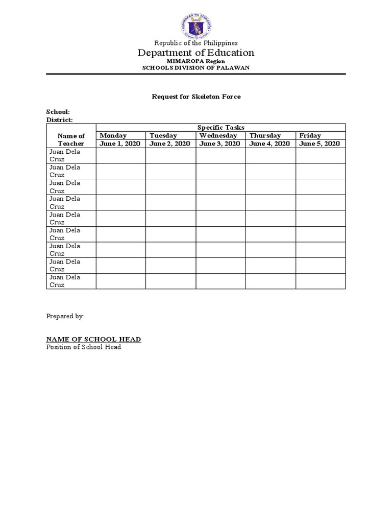 Request For Skeleton Force | PDF