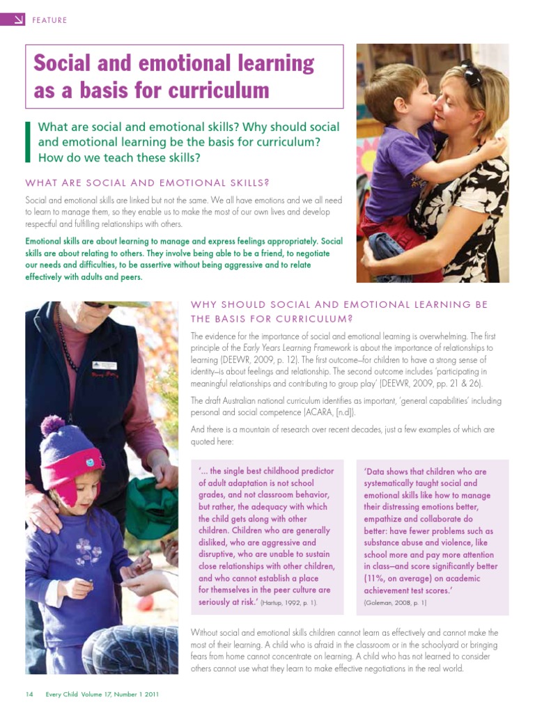 Social and Emotional Learning As A Basis For Curriculum | PDF ...