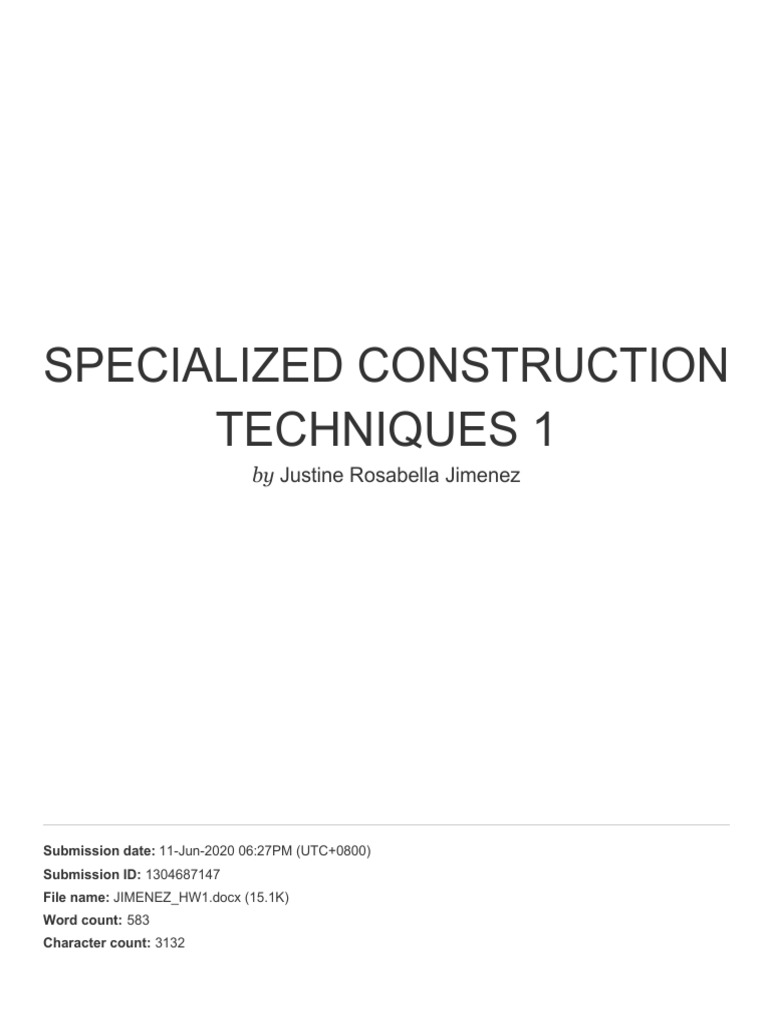 Specialized Construction Techniques Guide | PDF