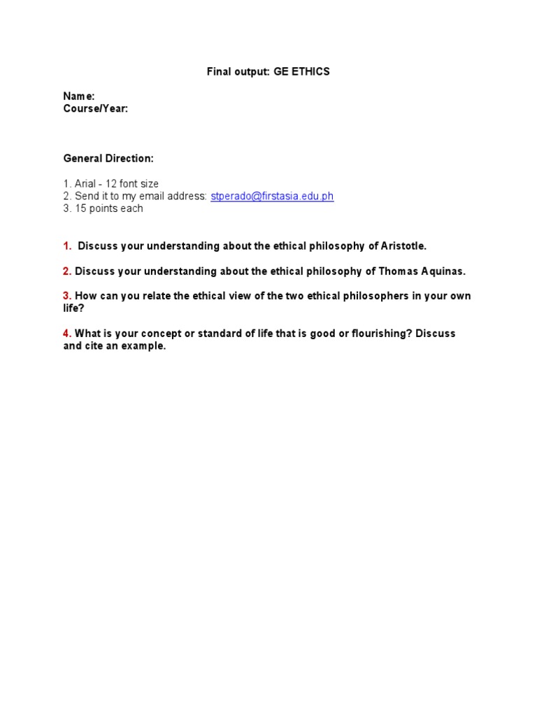 Final Output Ethics | PDF