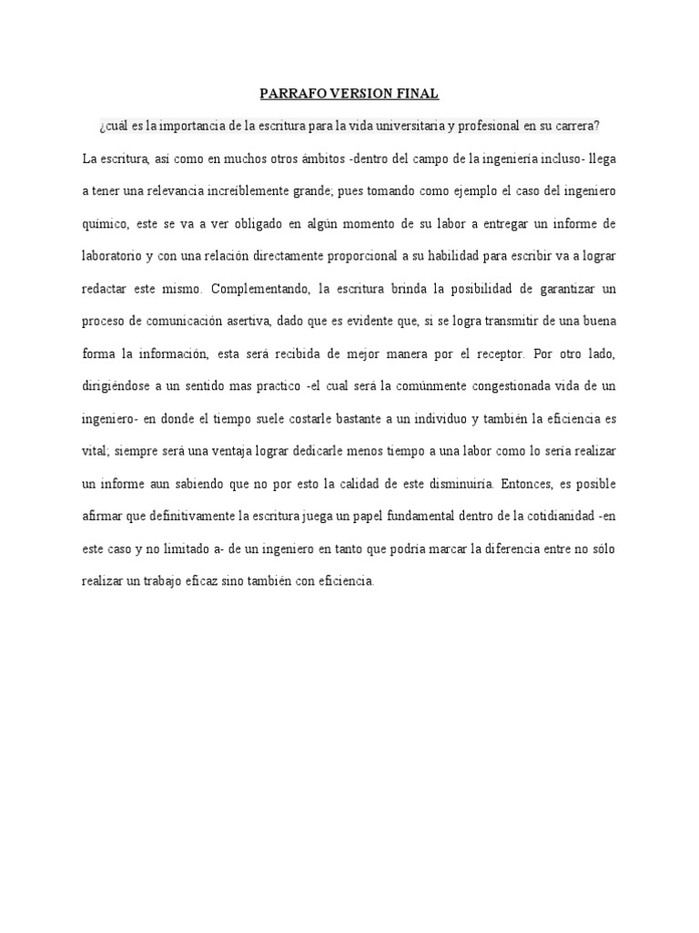 Parrafo Version Final | PDF