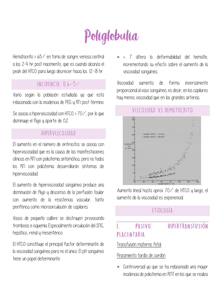 Poliglobulia Neonatal: Diagnóstico y Tratamiento | PDF | Sangre | El ...