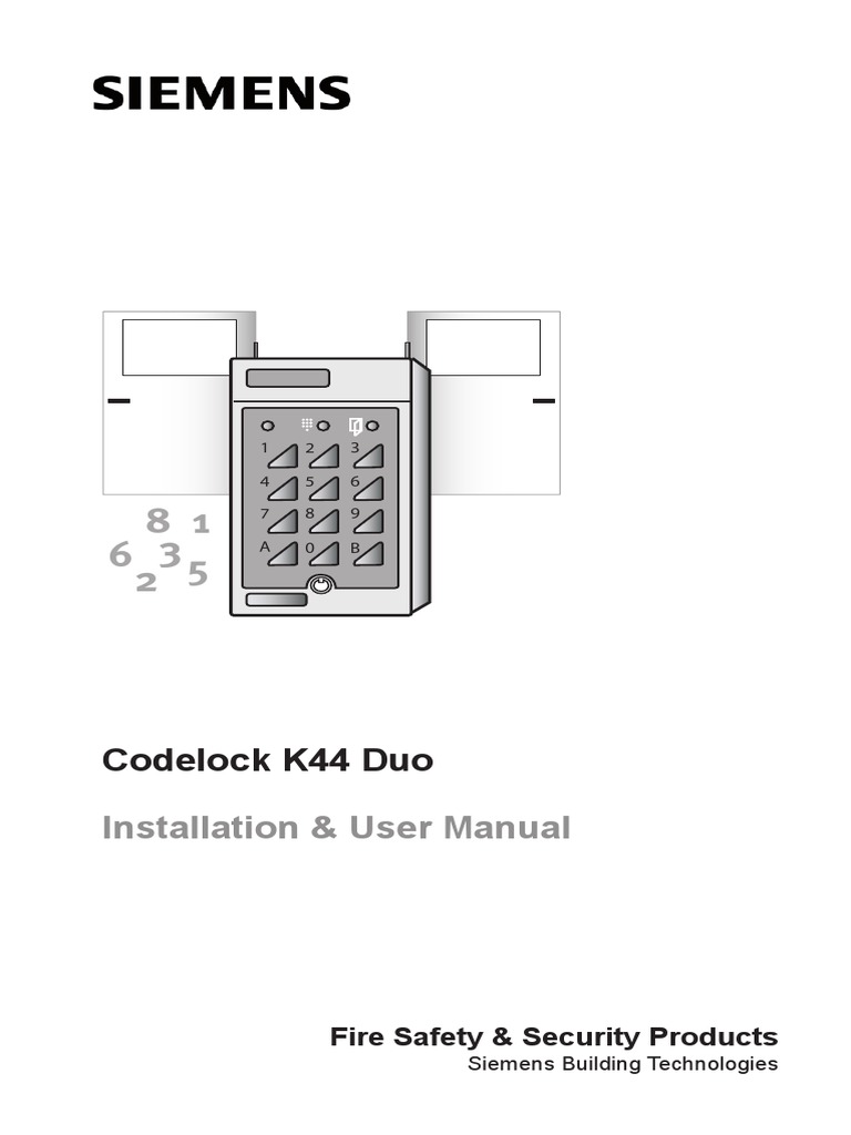 Codelock K44 Duo: Installation & User Manual | PDF | Relay | Switch