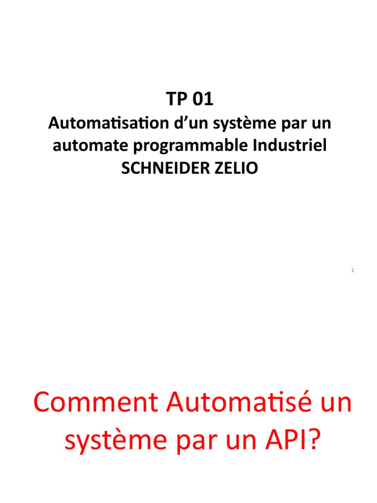 Automatisation Par API Zelio | PDF | Automate programmable industriel | Capteur
