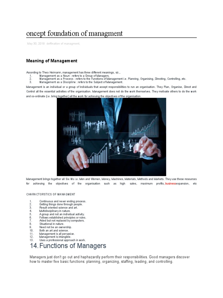 Oncept Foundation of Managment | PDF | Leadership | Operations Management