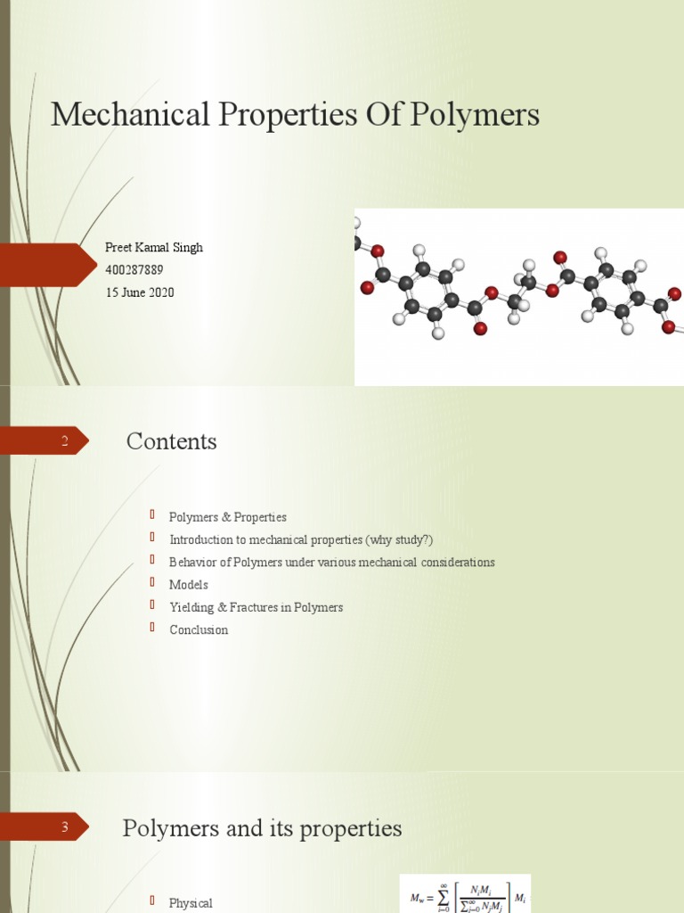 Mechanical Properties of Polymers | PDF | Viscoelasticity | Deformation ...