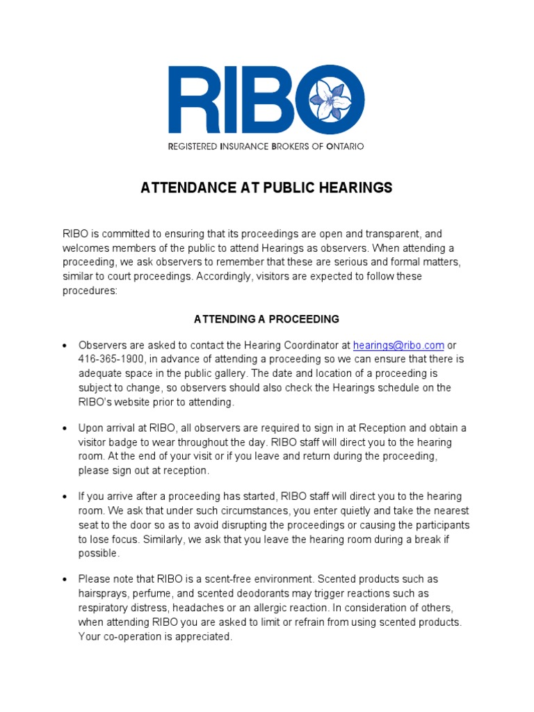 Hearing Procedures For Members of The Public | PDF | Government | Public Law