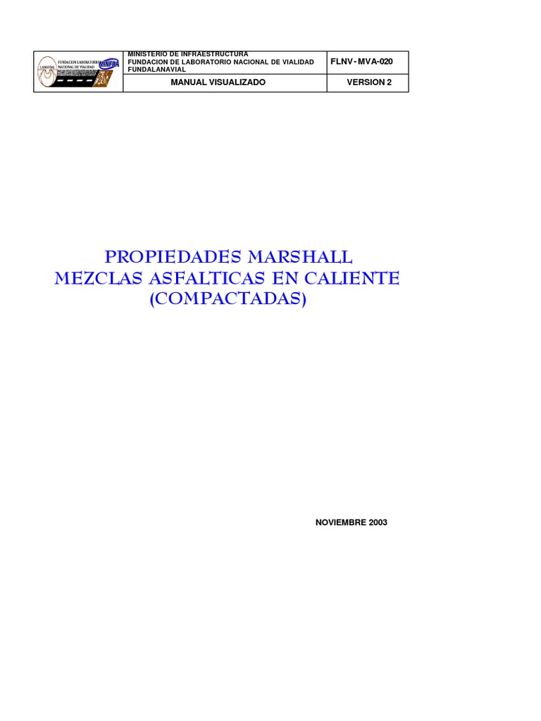 Mva 20 Marshall Astm D 1559 | PDF | Densidad | Agua