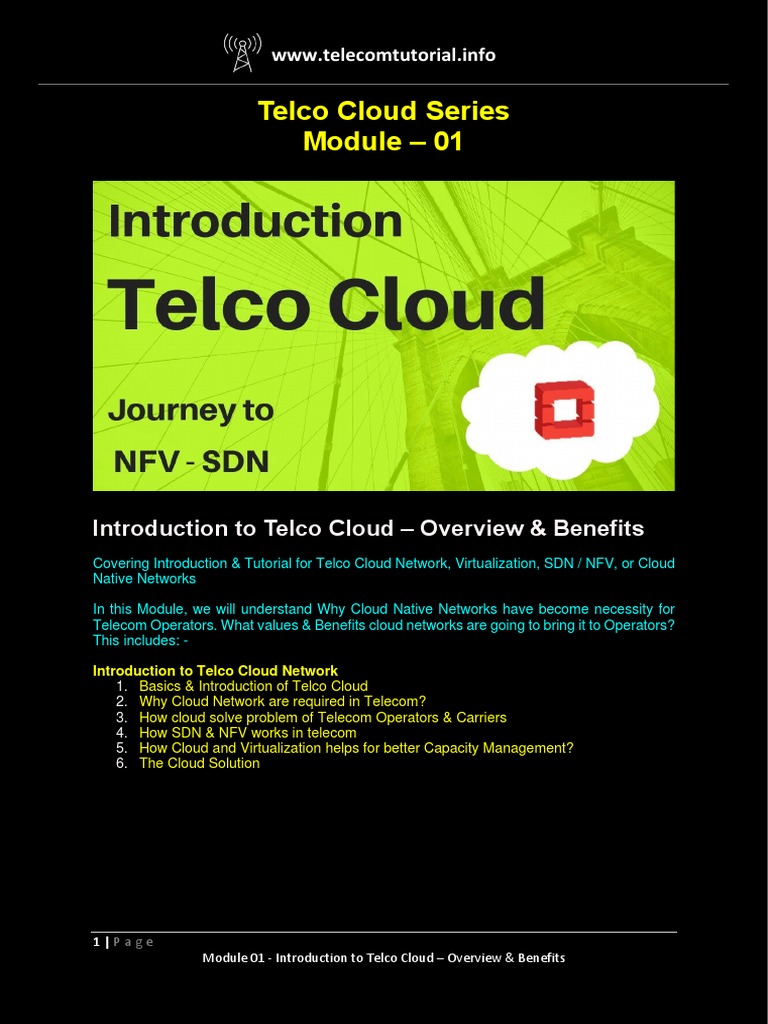 Telco Cloud - 01. Introduction To Telco Cloud | PDF | Cloud Computing | Computer Network