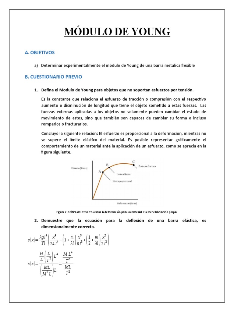Informe Modulo de Young | PDF | El módulo de Young | Elasticidad (Física)