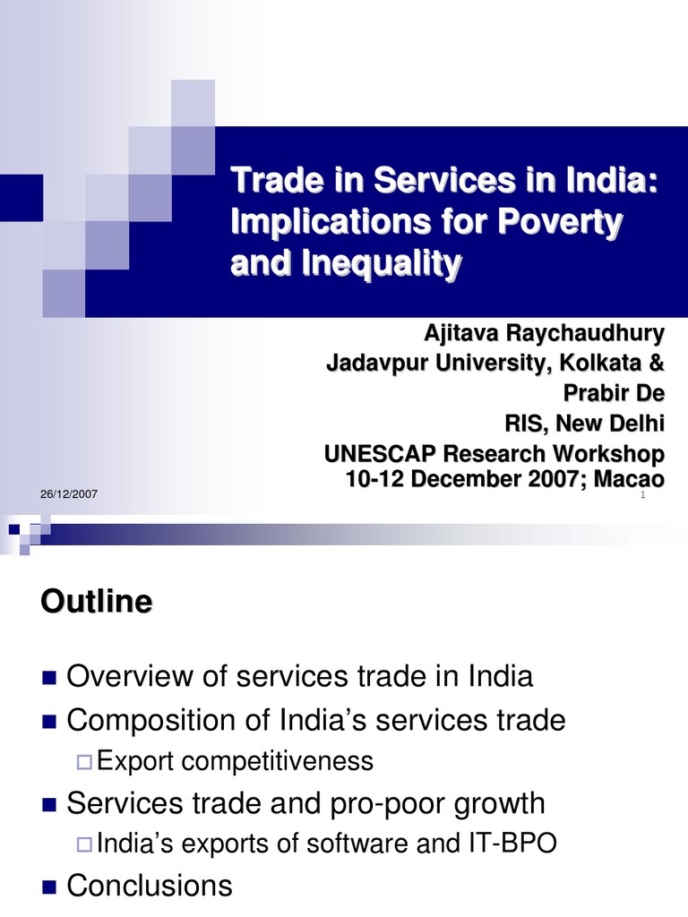 Trade in Services in India: Implications For Poverty and Inequality ...