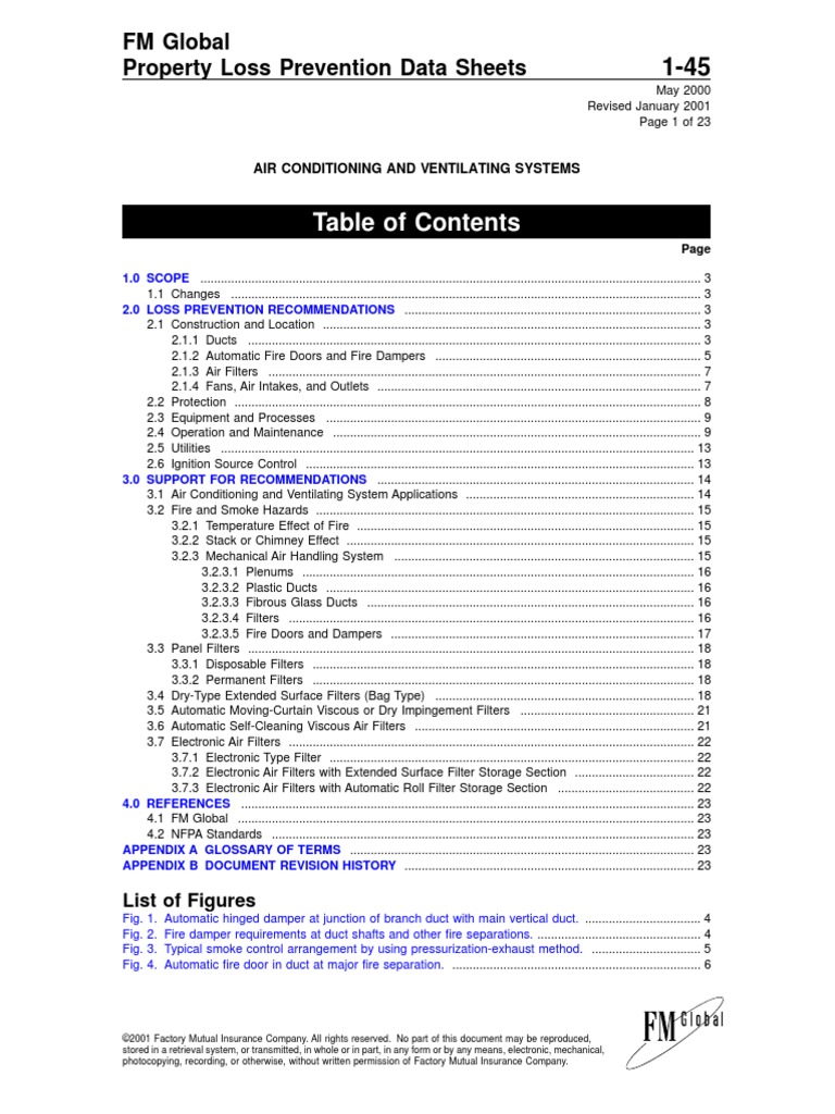 FM Global Property Loss Prevention Data Sheets: List of Figures | PDF ...