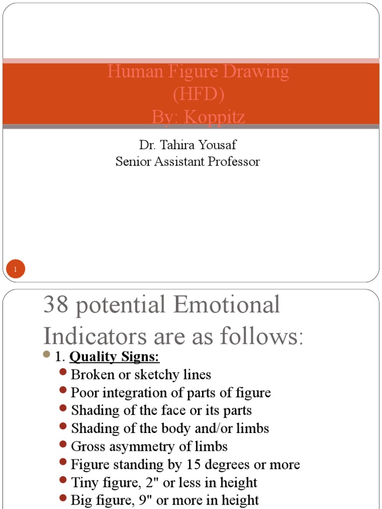 Human Figure Drawing (HFD) By: Koppitz: Dr. Tahira Yousaf Senior ...