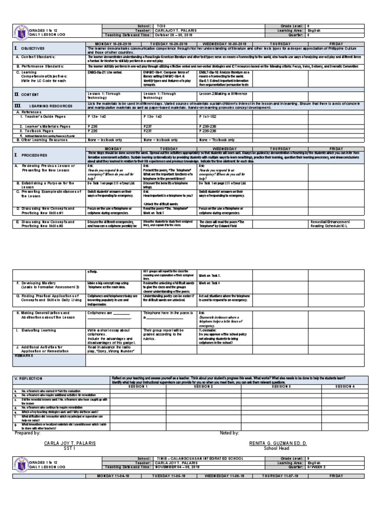 Grade 9 English DLL Q3 | PDF | Learning | Educational Technology
