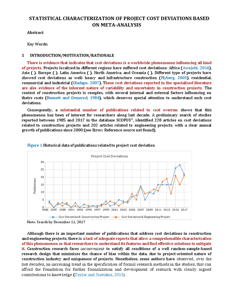 Statistical Characterization of Project Cost Deviations Based On Meta ...