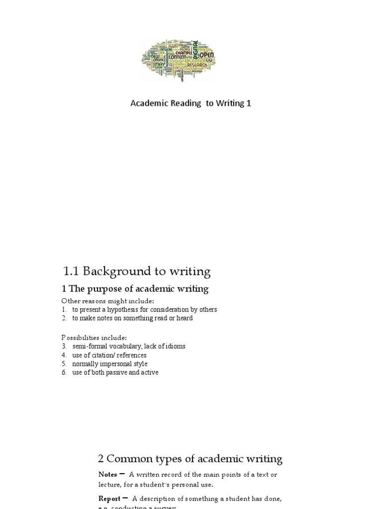 Academic Reading To Writing 1 | PDF