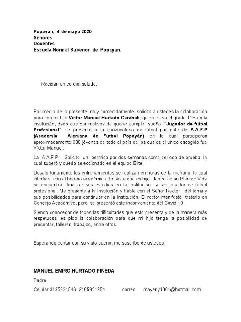 Solicitud Victor | PDF