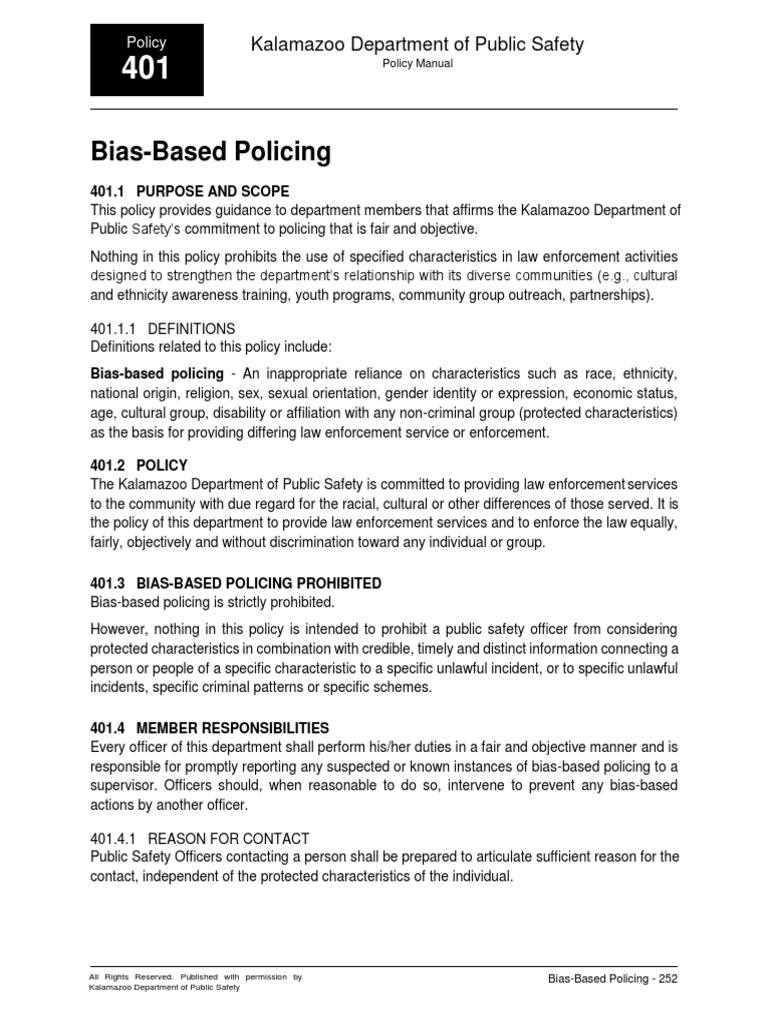 Bias-Based Policing PDF | PDF | Traffic Stop | Traffic