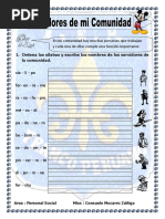 Ficha de Servidores de Mi Comunidad para Primero de Primaria | PDF ...