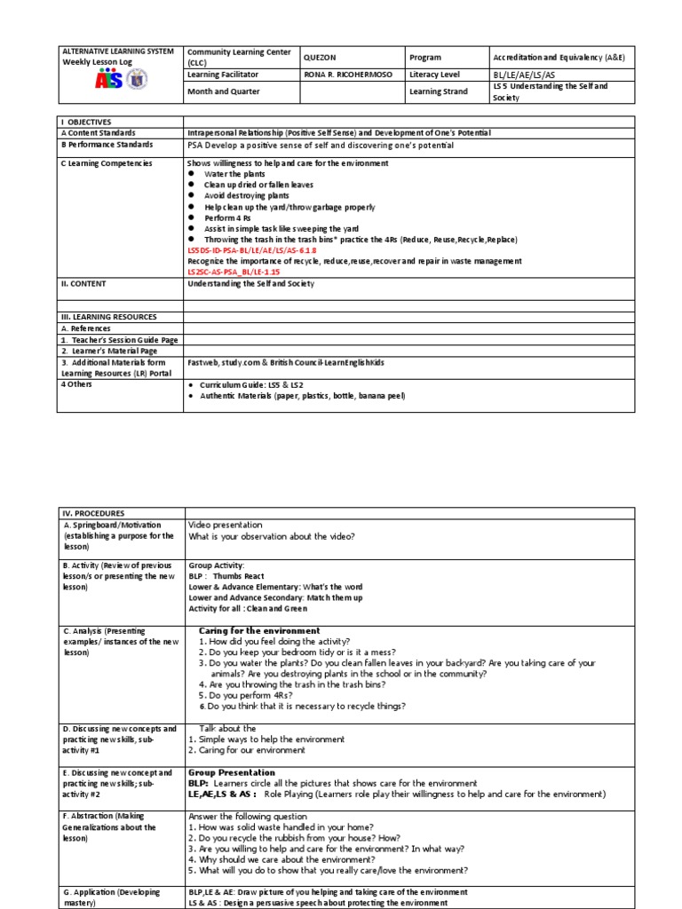 WLL For Demo LS5 | PDF | Behavior Modification | Learning