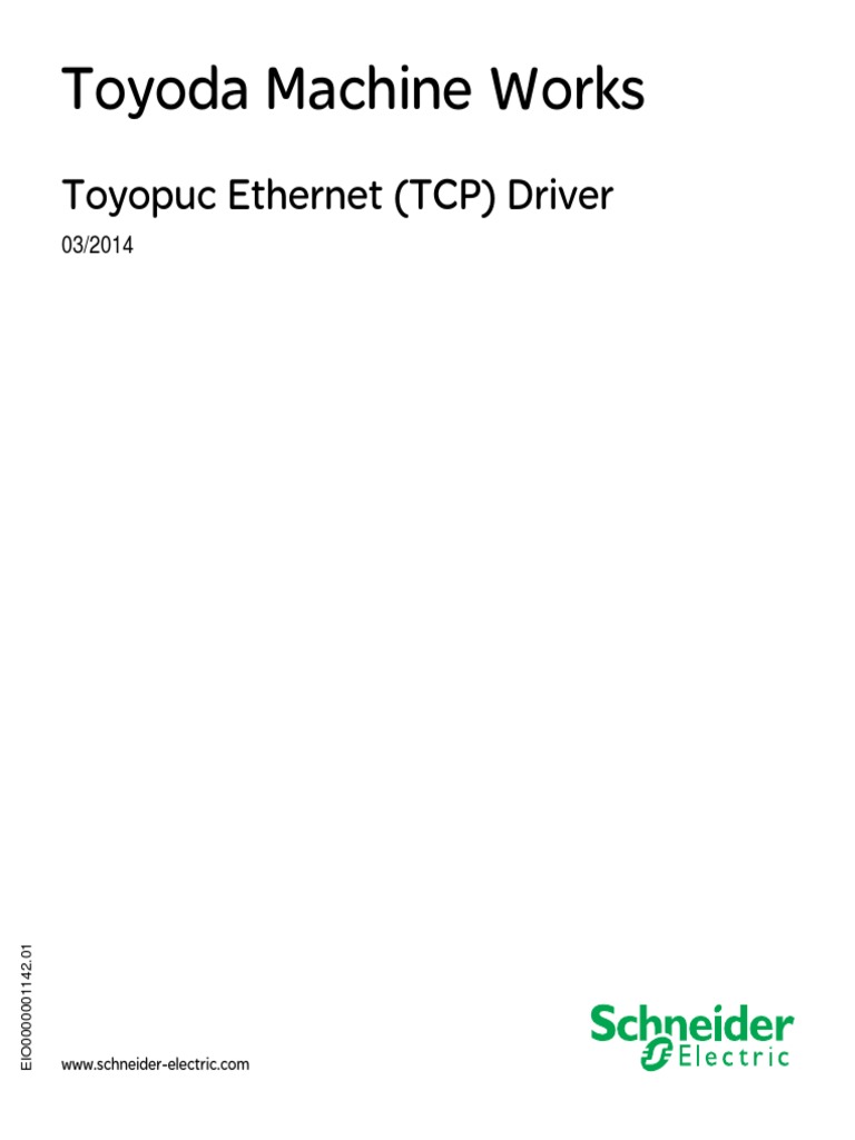Toyoda Machine Works: Toyopuc Ethernet (TCP) Driver | PDF ...