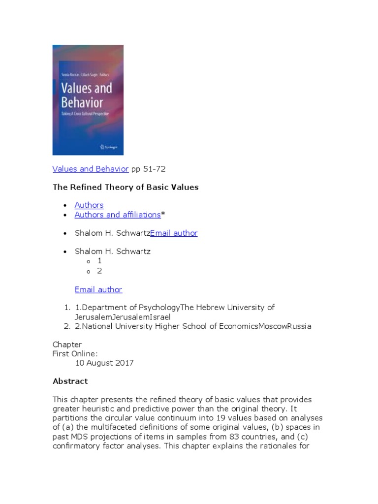 Values and Behavior PP 51 | PDF | Value (Ethics) | Social Psychology