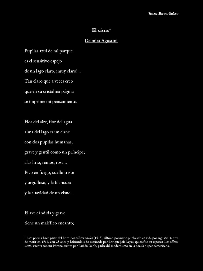 Poemas de Delmira Agustini: El Cisne | PDF | Religión y creencia | Poesía