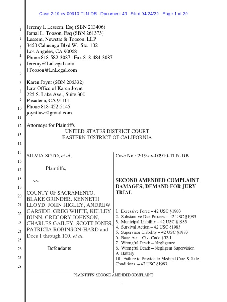 Soto 2nd Amended Complaint | PDF | Damages | Punitive Damages