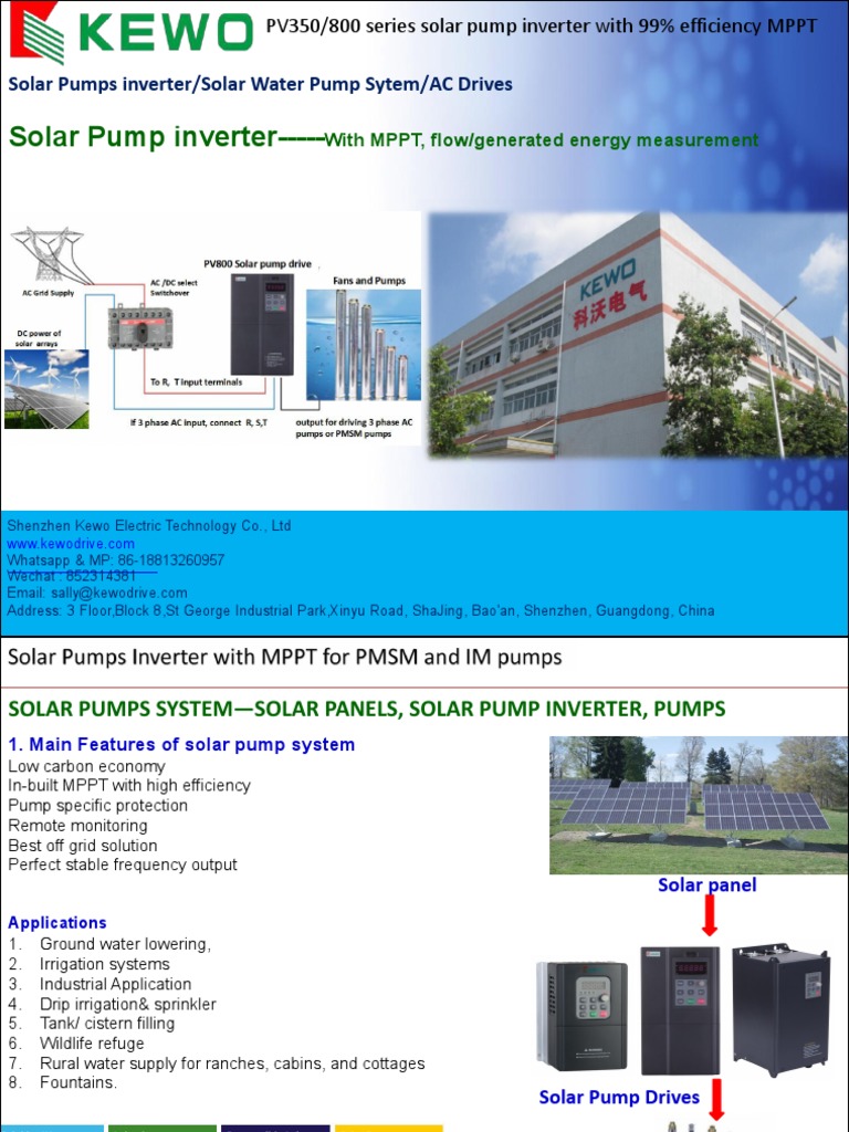 KEWO PV solar pump Inverter catalog-小 | PDF | Power Inverter ...