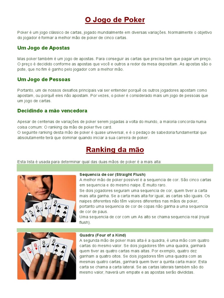 Poker - Tutorial Completo | PDF | Pôquer | Texas Hold 'Em