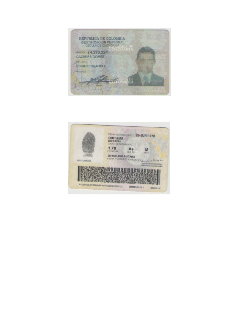 CEDULA Oscar Caceres | PDF