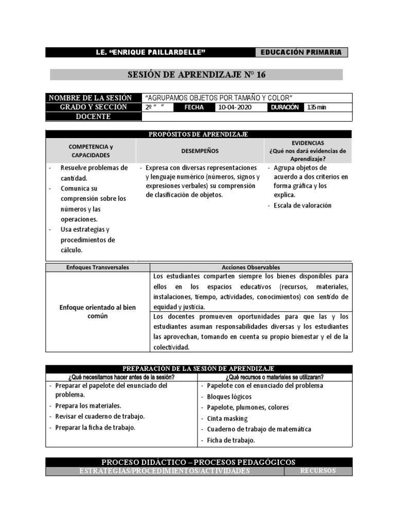 Agrupamos Objetos Por Tamaño y Color | PDF | Aprendizaje | Epistemología