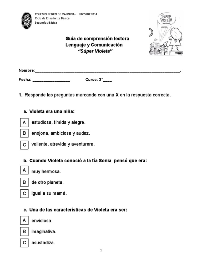 Libro SUPER VIOLETA 2020 - LENGUAJE | PDF