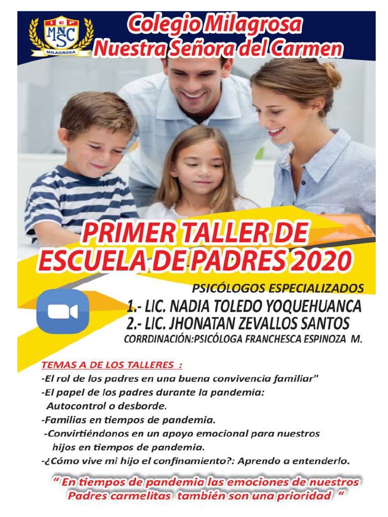 Taller de Escuela de Padres: Apoyo Emocional | PDF | Ciencias sociales ...