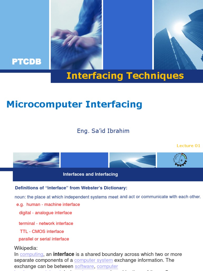 Lecture 01 Microcomputer Interfacing | PDF | Transistor | Relay