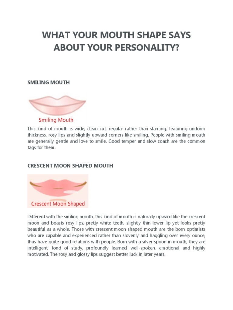 What Your Mouth Shape Says About Your Personality | PDF | Mouth