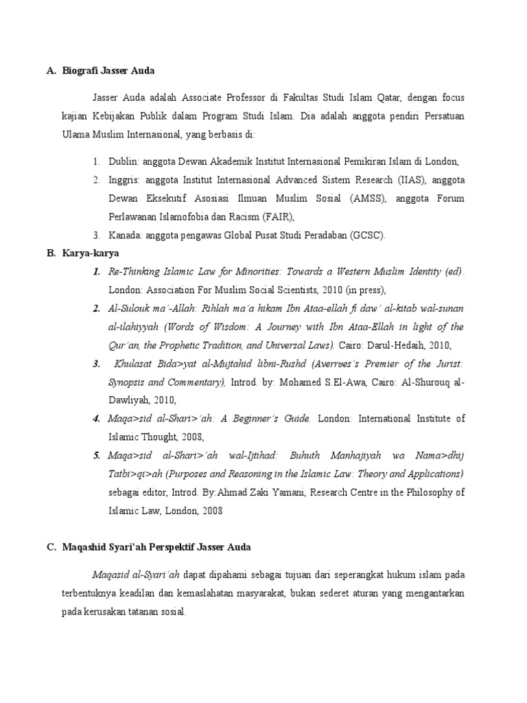 Biografi Jasser Auda | PDF