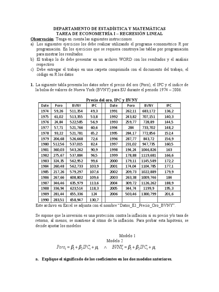 Trabajo Final Econometria 1 | PDF | Inflación | Producto Interno Bruto