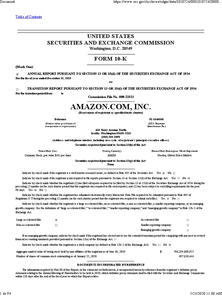 10-K 2019 AMazon | PDF | E Commerce | Inventory