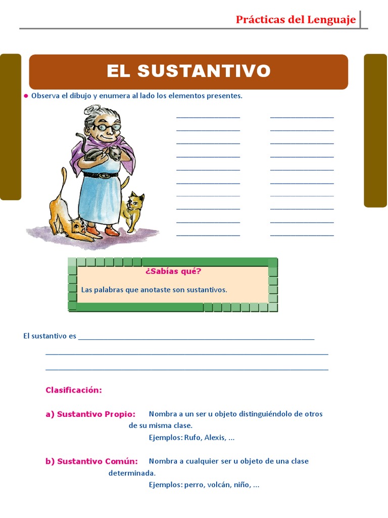 Clases-de-Sustantivo-5to 8-6 | PDF | Sustantivo | Lingüística