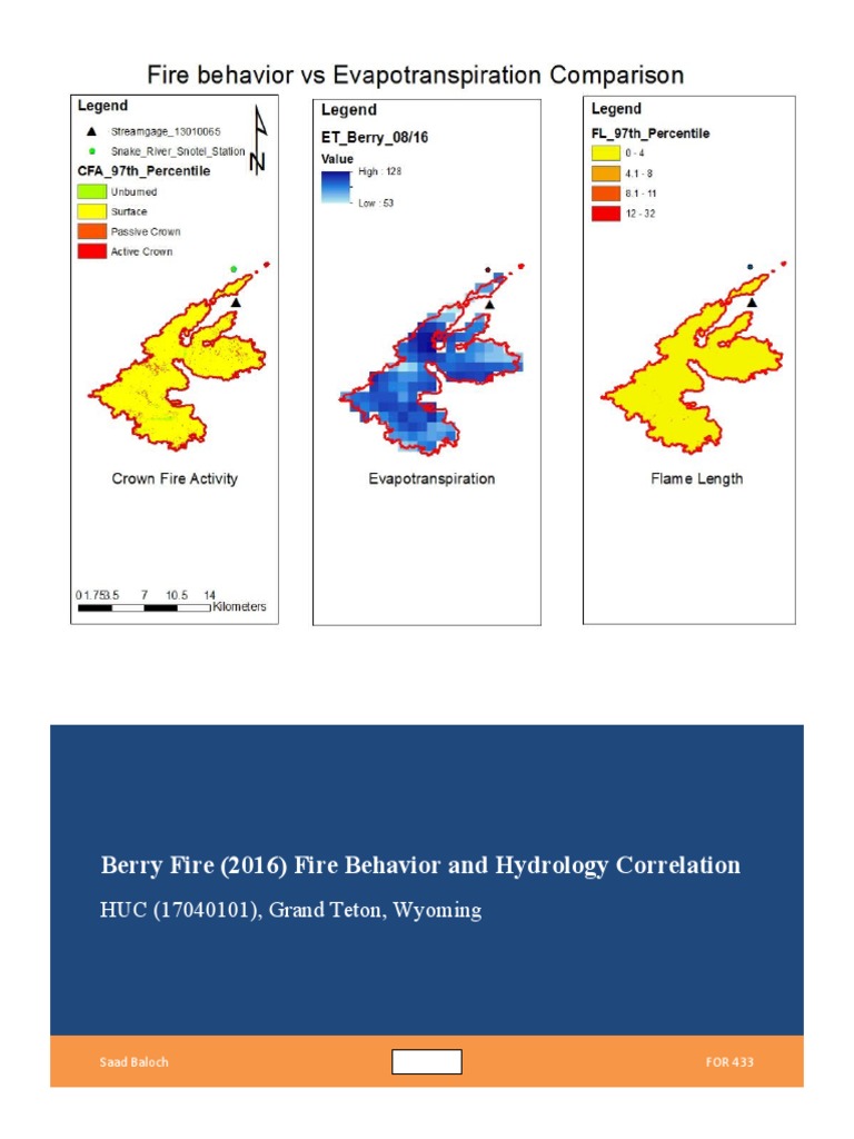 Berry Fire (2016) Fire Behavior and Hydrology Correlation: HUC ...