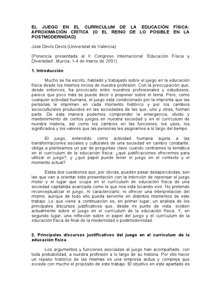 Arnol, P 1997. Educacion Fisica, Movimiento y Curriculum. | PDF | Plan de estudios | Conocimiento