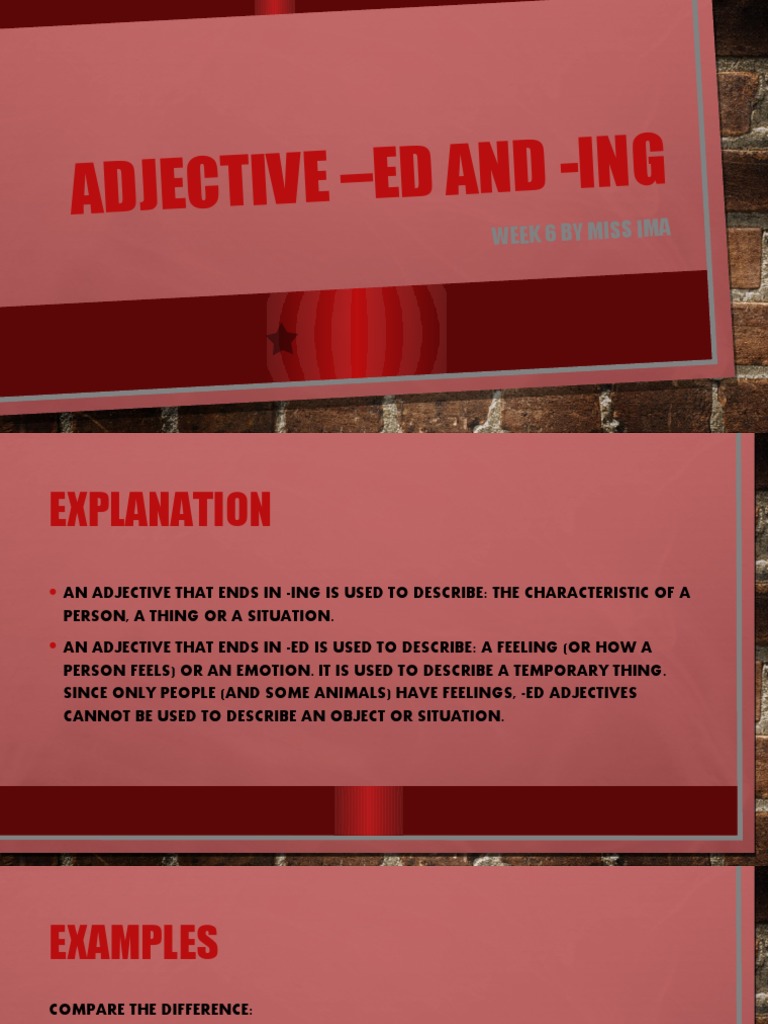 Understanding -ED and -ING Adjectives | PDF