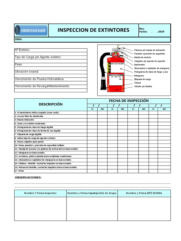 Inspeccion Extintores | PDF | Naturaleza