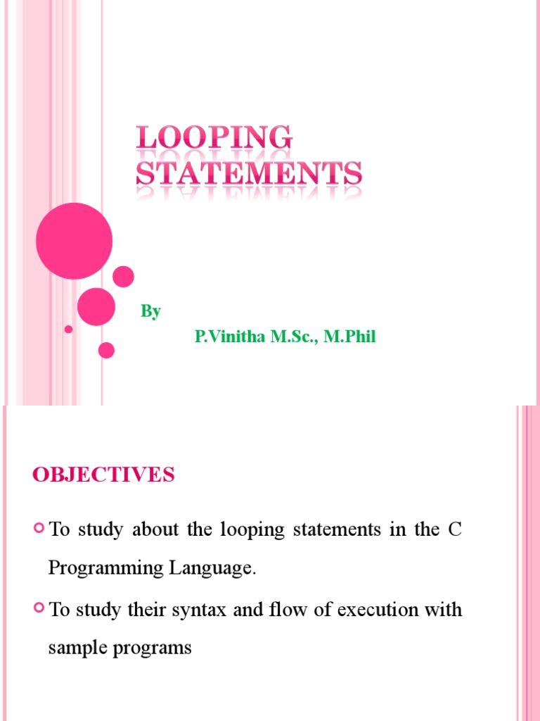 Looping Statements | PDF | Control Flow | Computing