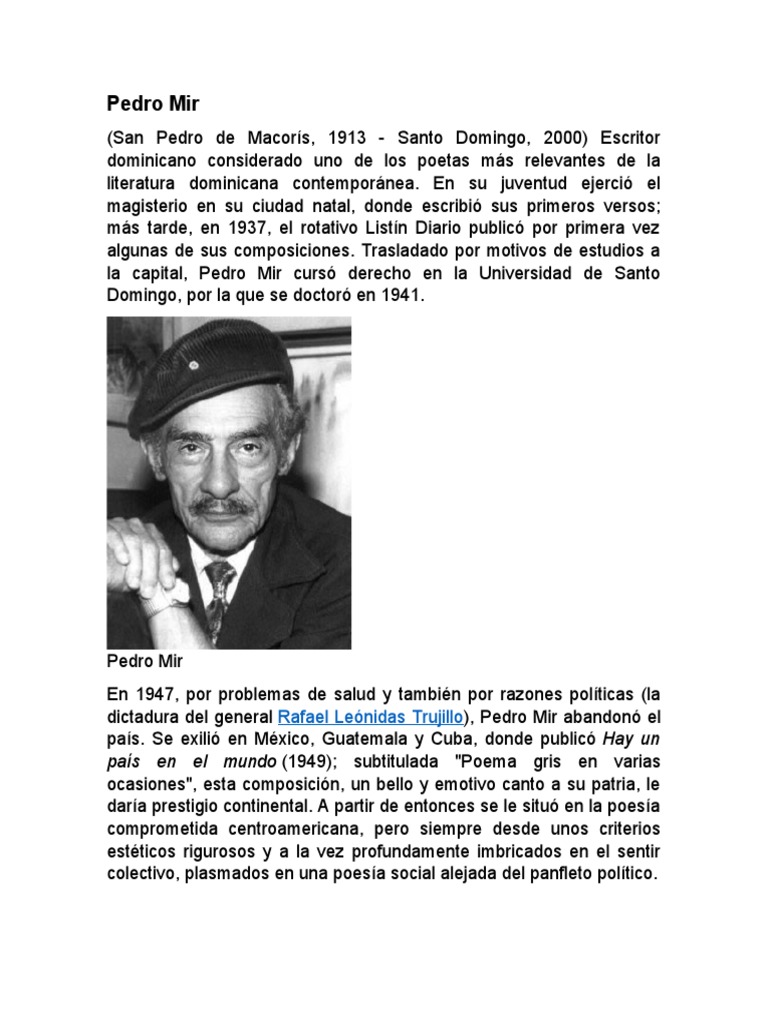 Biografía de Pedro Mir | PDF | Poesía