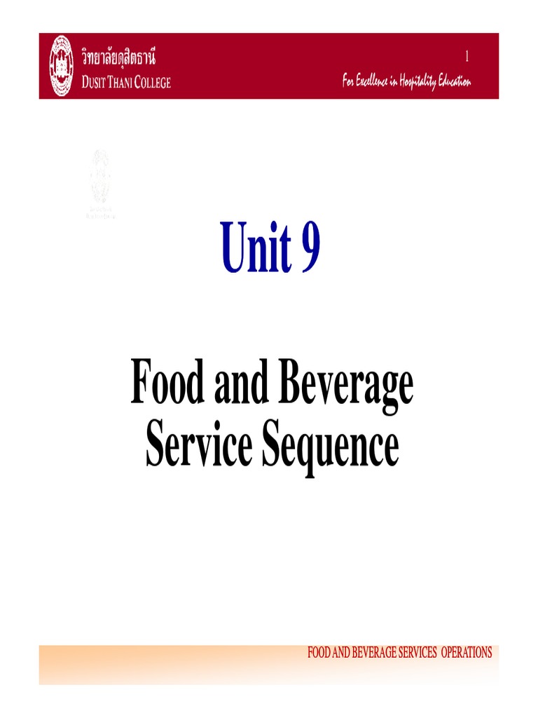 Service Sequence PDF | PDF | Foodservice | Restaurants