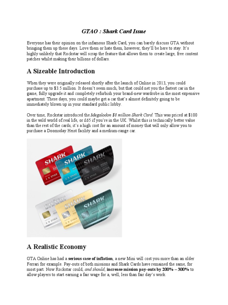 GTA Shark Cards | PDF | Great White Shark | Sharks