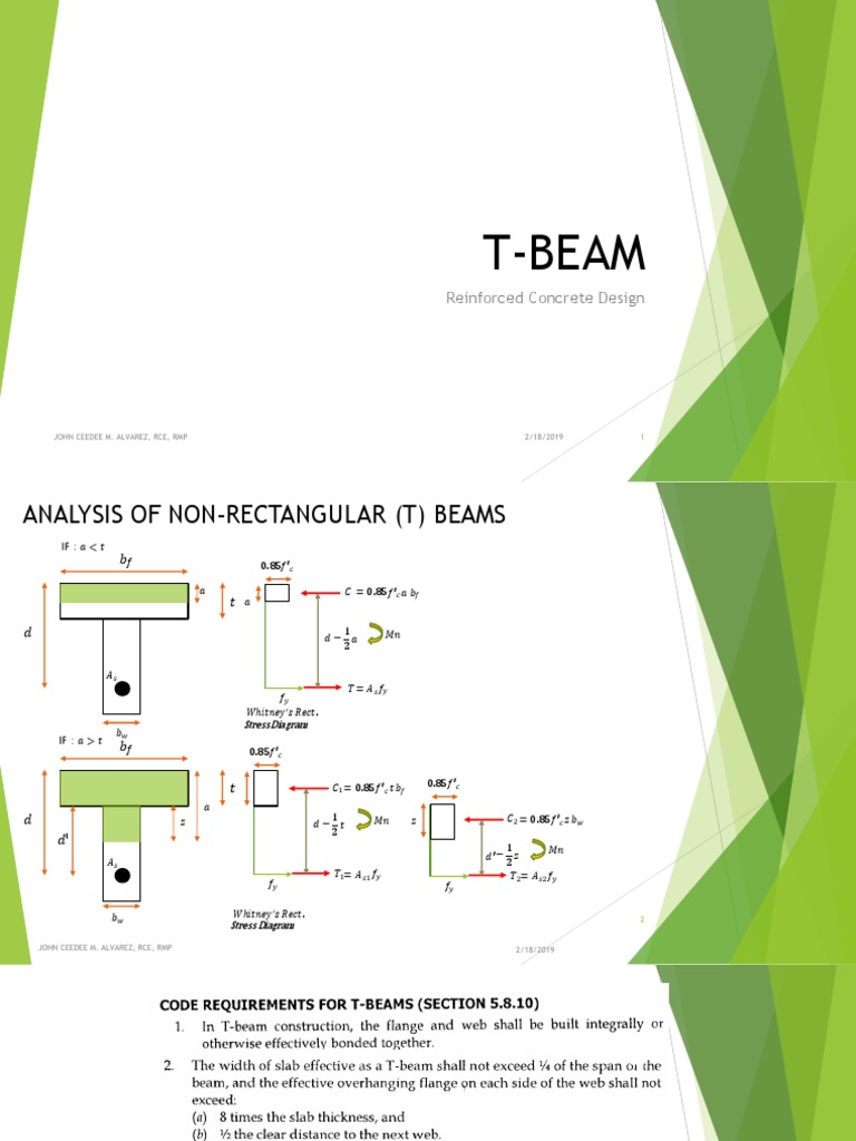 T-Beam: Reinforced Concrete Design | PDF | Economic Sectors ...